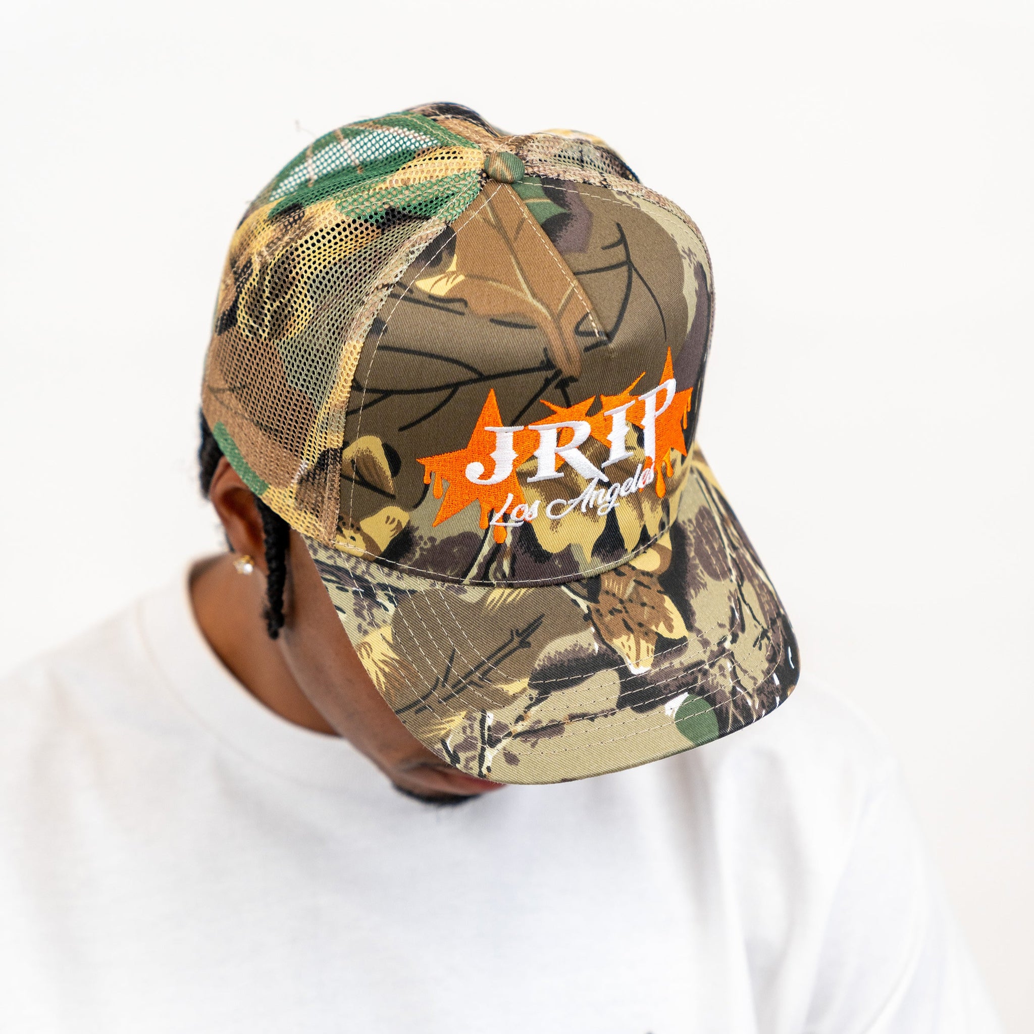 JRIP LA Dripping Stars Structured Trucker Hat (CAMO)